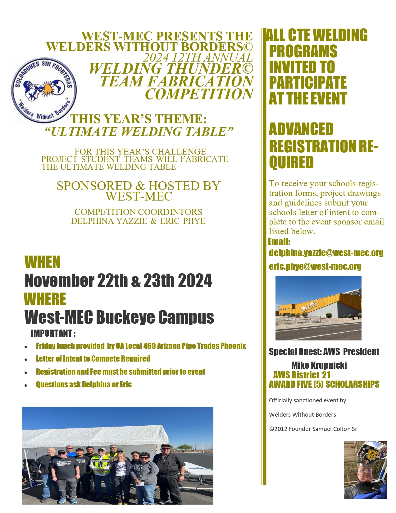 ?Join Us 11/22 & 11/23 for Welding Thunder Team Fabrication Competition?‍? - AWS Arizona Section