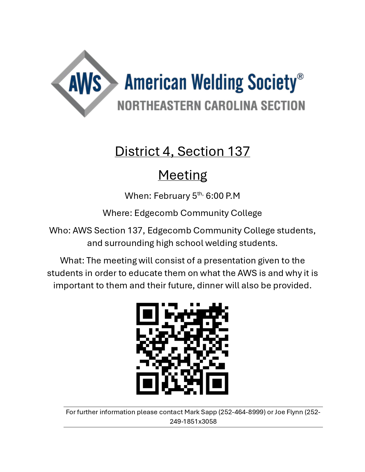 👉🏼Join Us 2/5 for Edgecombe Community College Meeting👈🏼 - AWS Northeastern Carolina Section