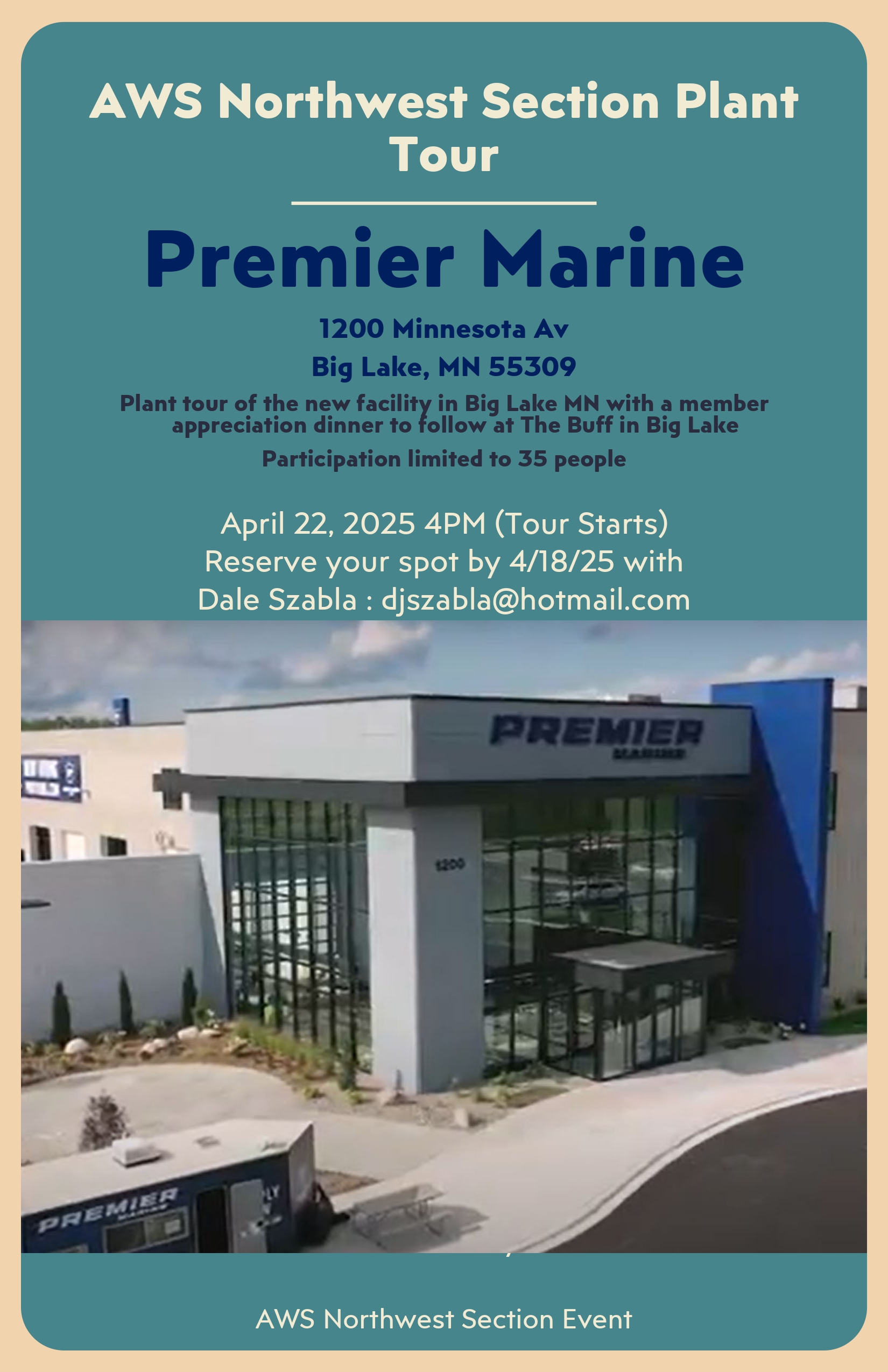 ?Join Us 4/22 for NW Section Plant Tour??‍? - AWS Northwest Section